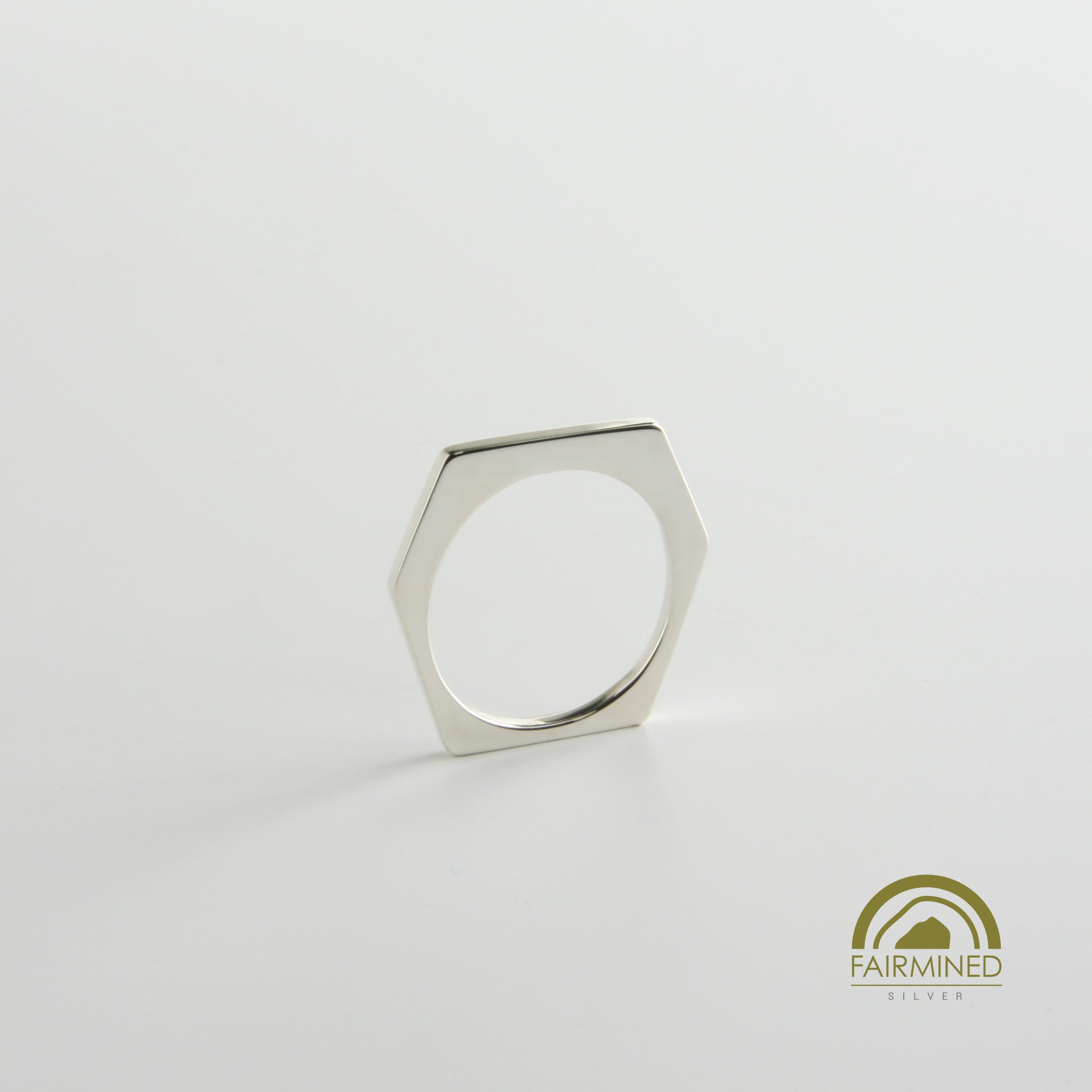 Fairmined Random Polygons Ring Set Five Hexagons | minrl jewels