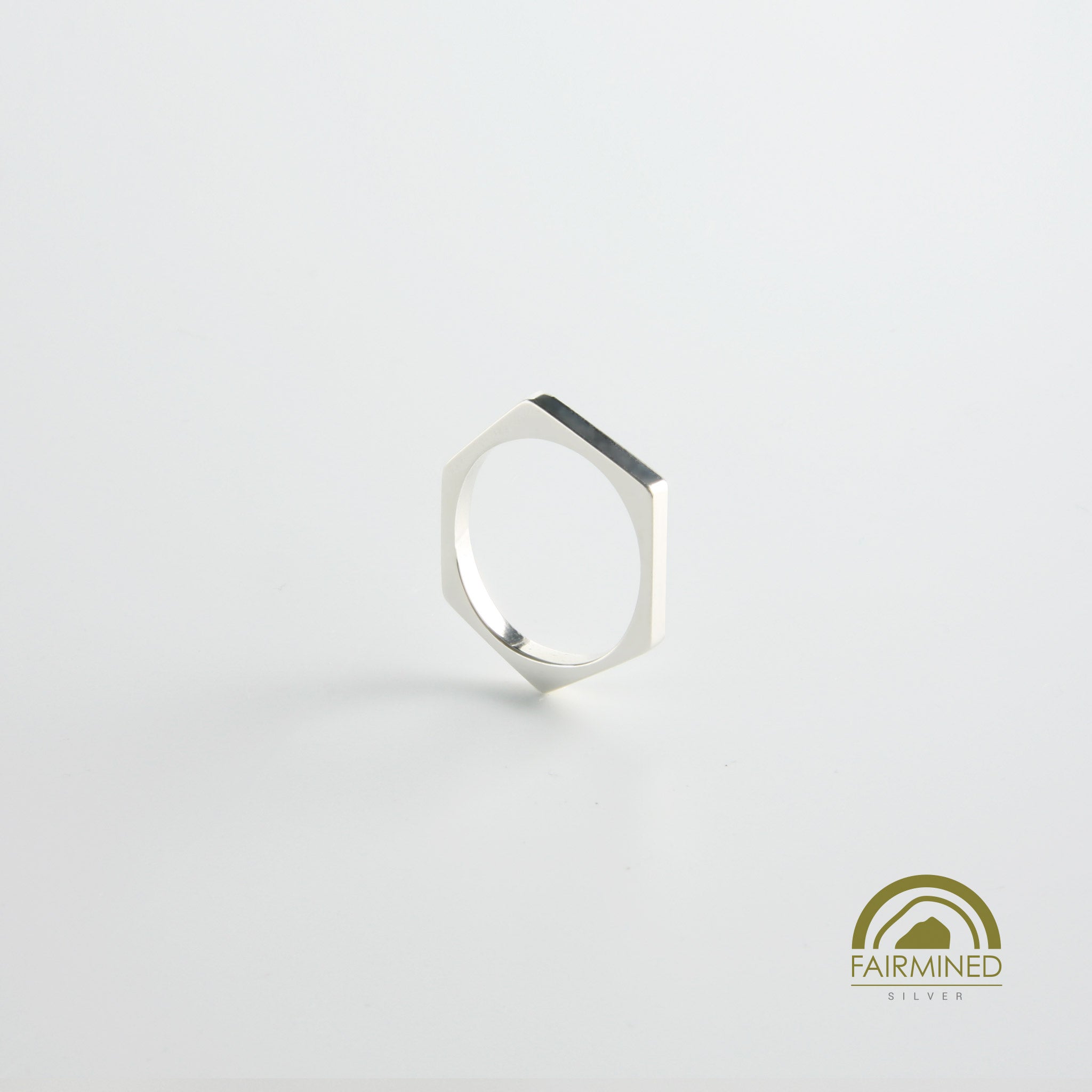 Fairmined Random Polygons Ring Set Three Hexagons | minrl jewels
