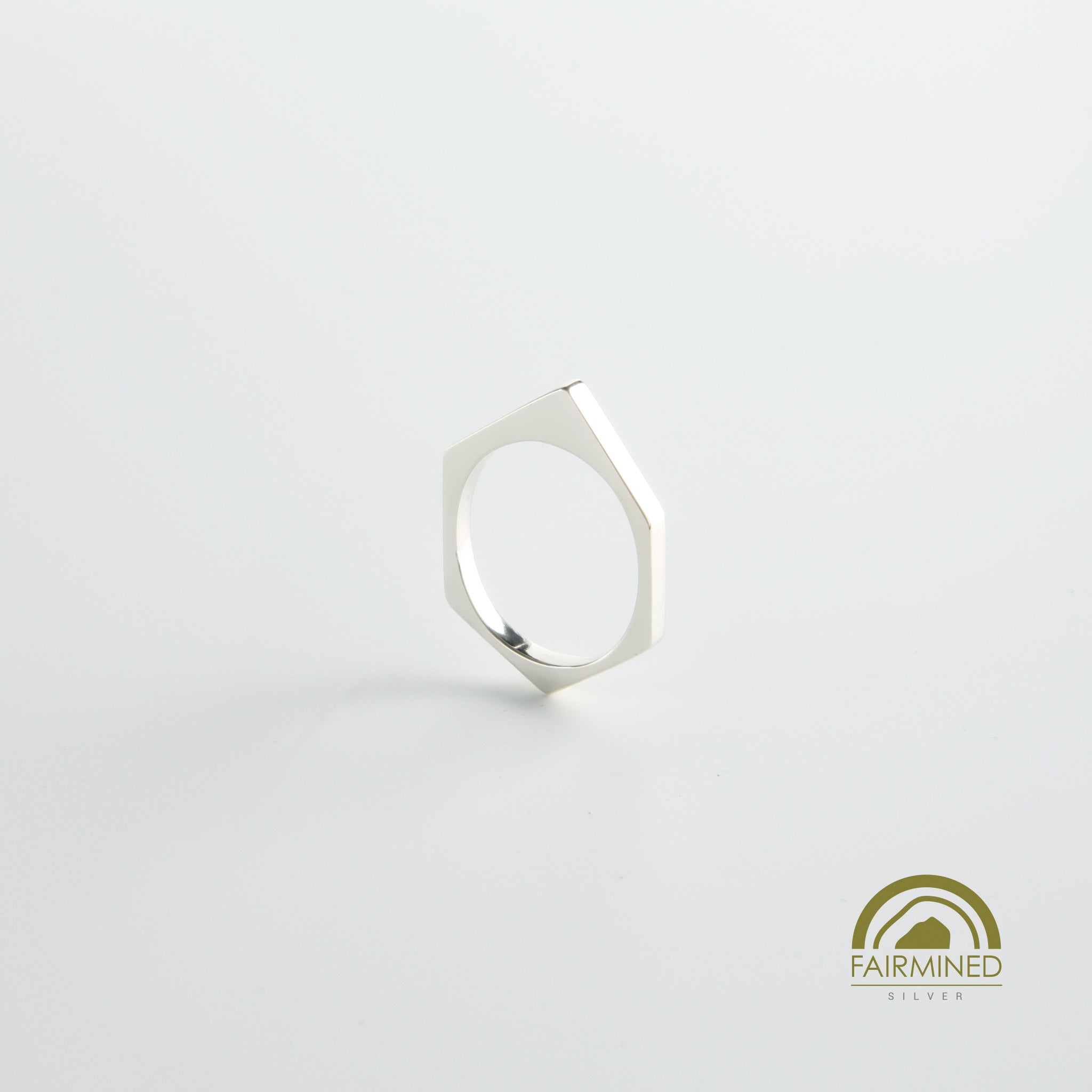 Fairmined Random Polygons Ring Set Three Hexagons | minrl jewels