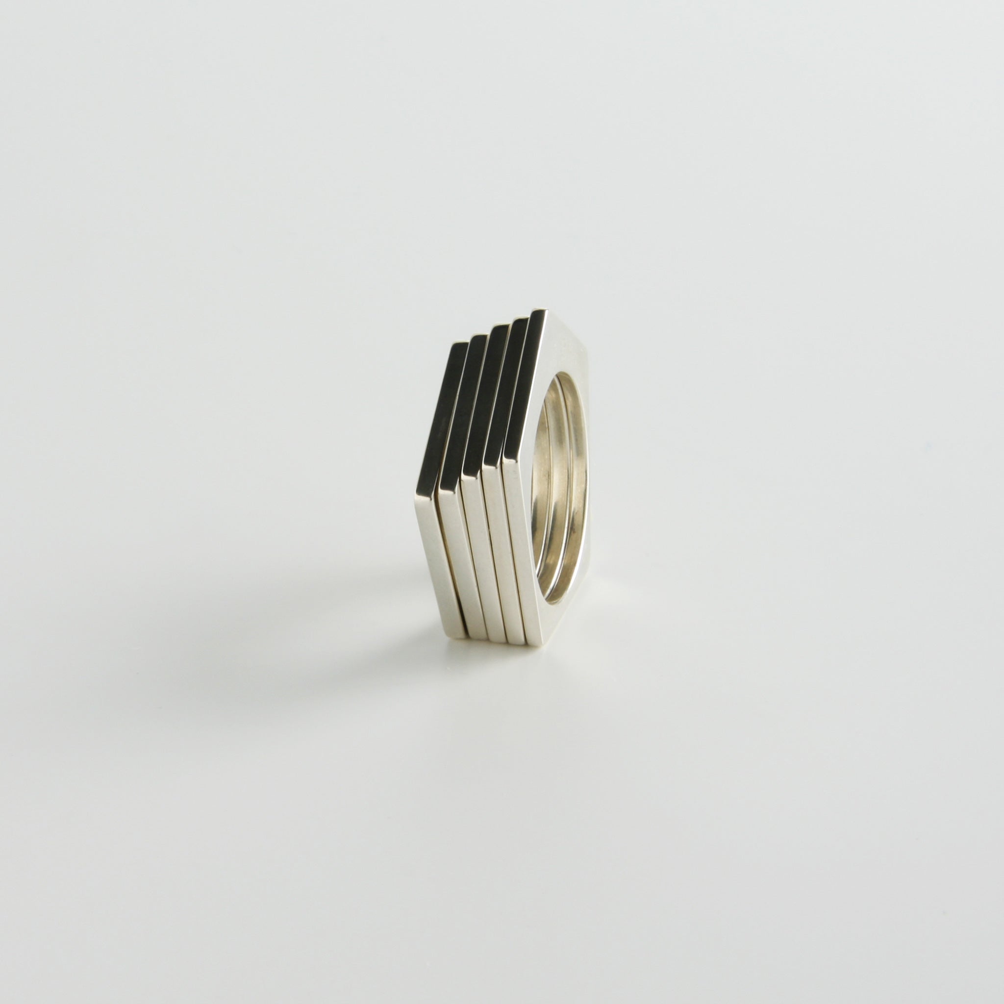 Random Polygons Ring Set Five Pentagons | minrl jewels